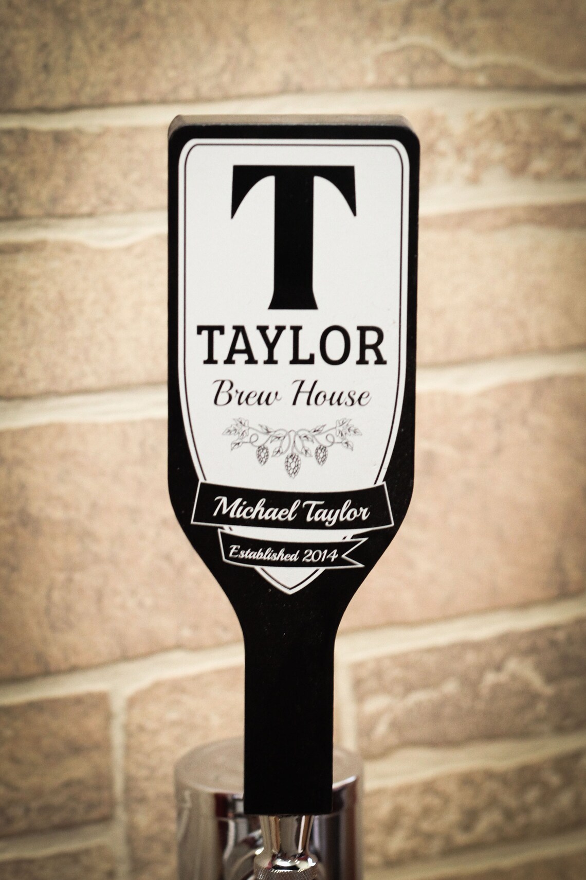Custom Monogram & Name Tap Handle Black or White - Etsy