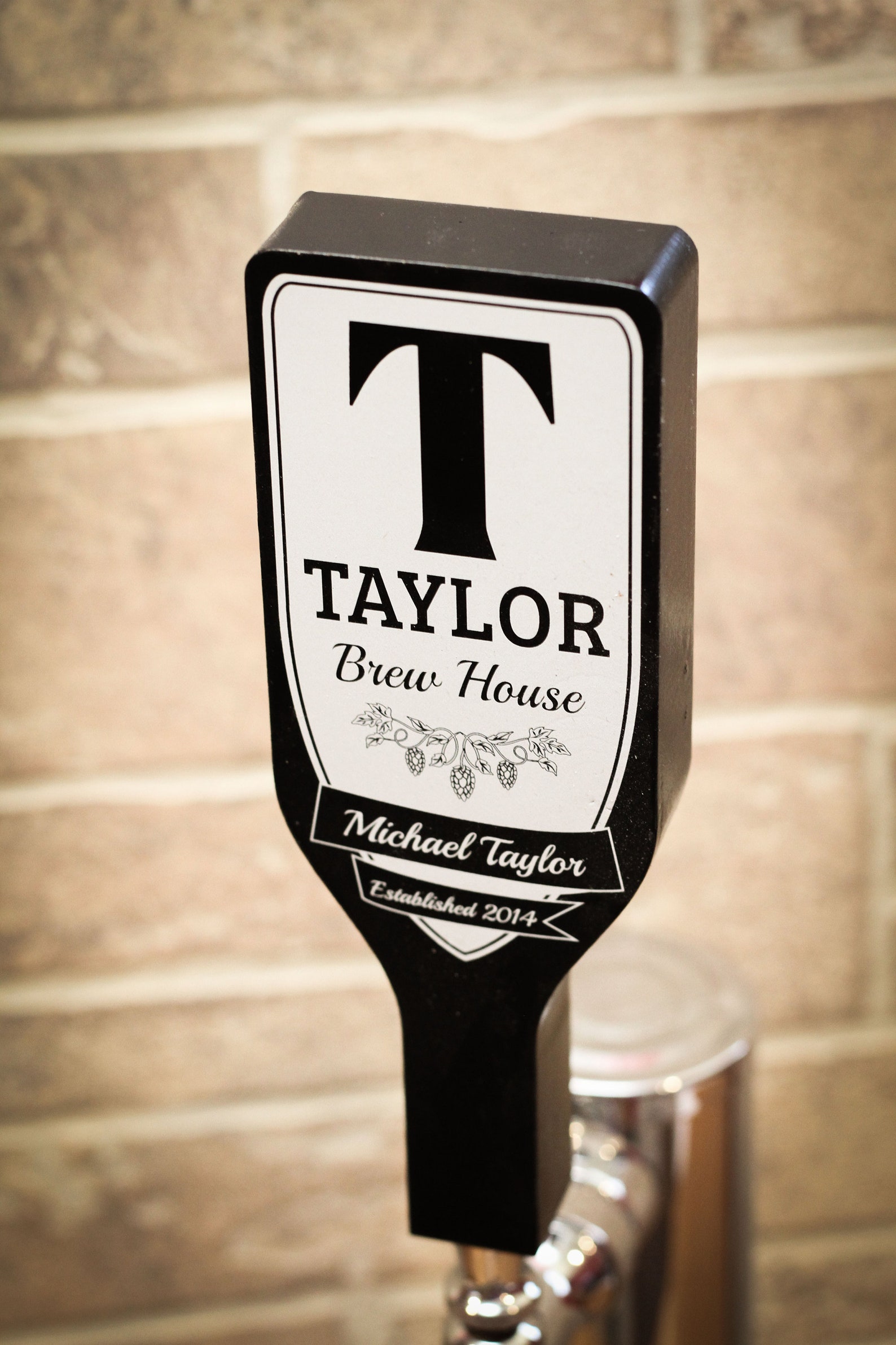 Custom Monogram & Name Tap Handle Black or White | Etsy