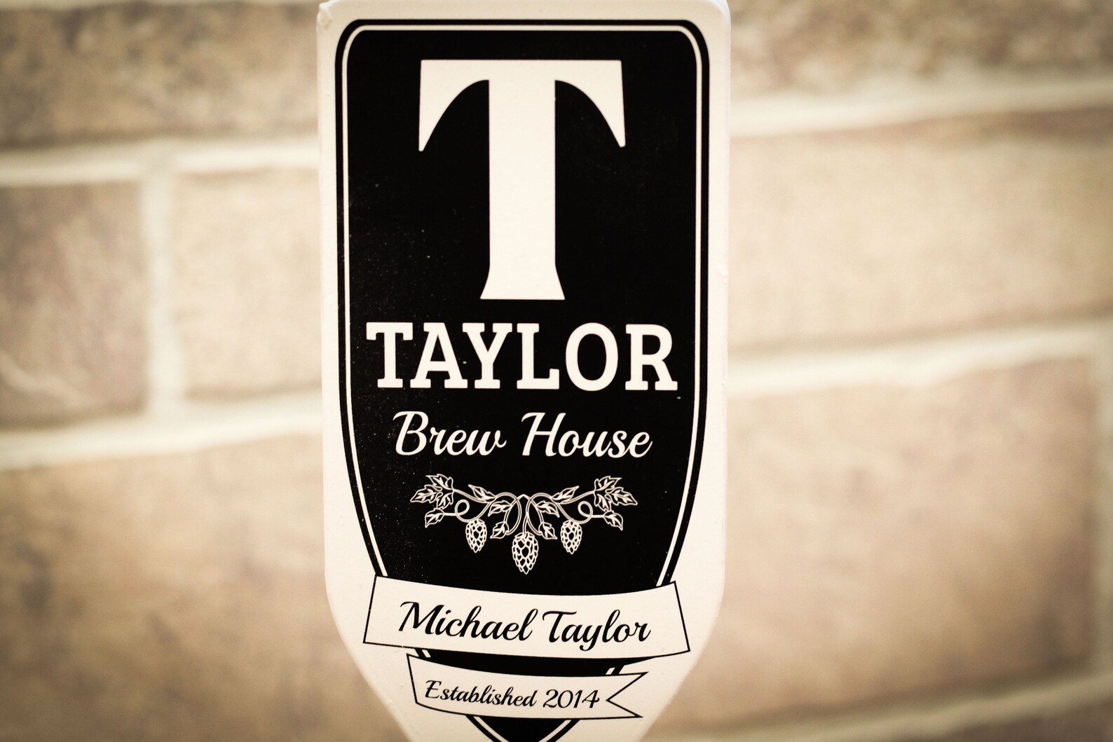 Custom Monogram & Name Tap Handle - Black or White - Etsy