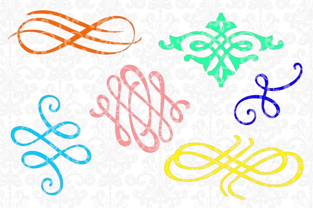 Flourishes SVG, DXF, PNG - Etsy