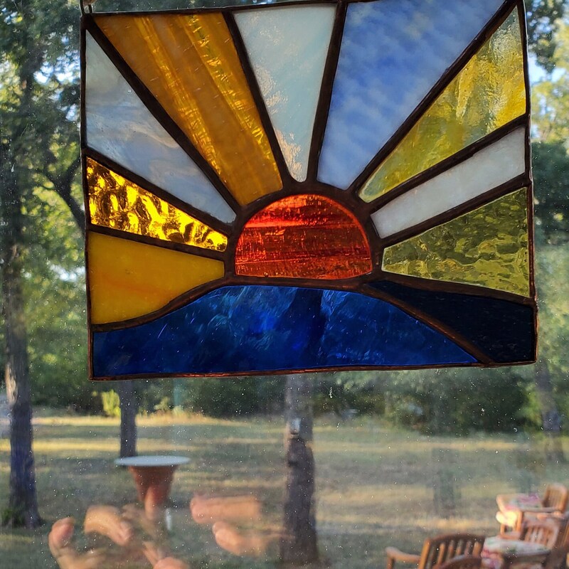 Stain Glass Panel Sunset - Etsy