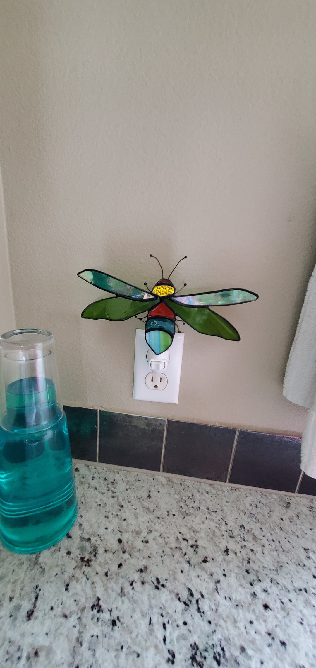 Dragonfly, Stained Glass Firefly Night Light, Bug Insect Lover, Gift ...