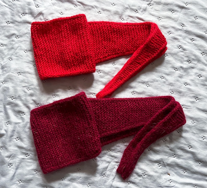 Red Knit Angora Sophie Scarf/angora Knit Mini Scarf/angora Knit Red ...
