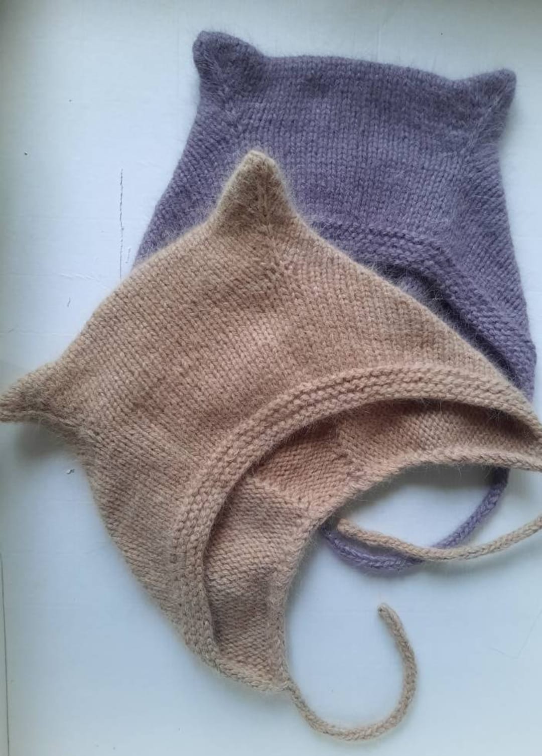 Angora Knit Kitty Bonnet: Adult Cat Ears Hat - Etsy