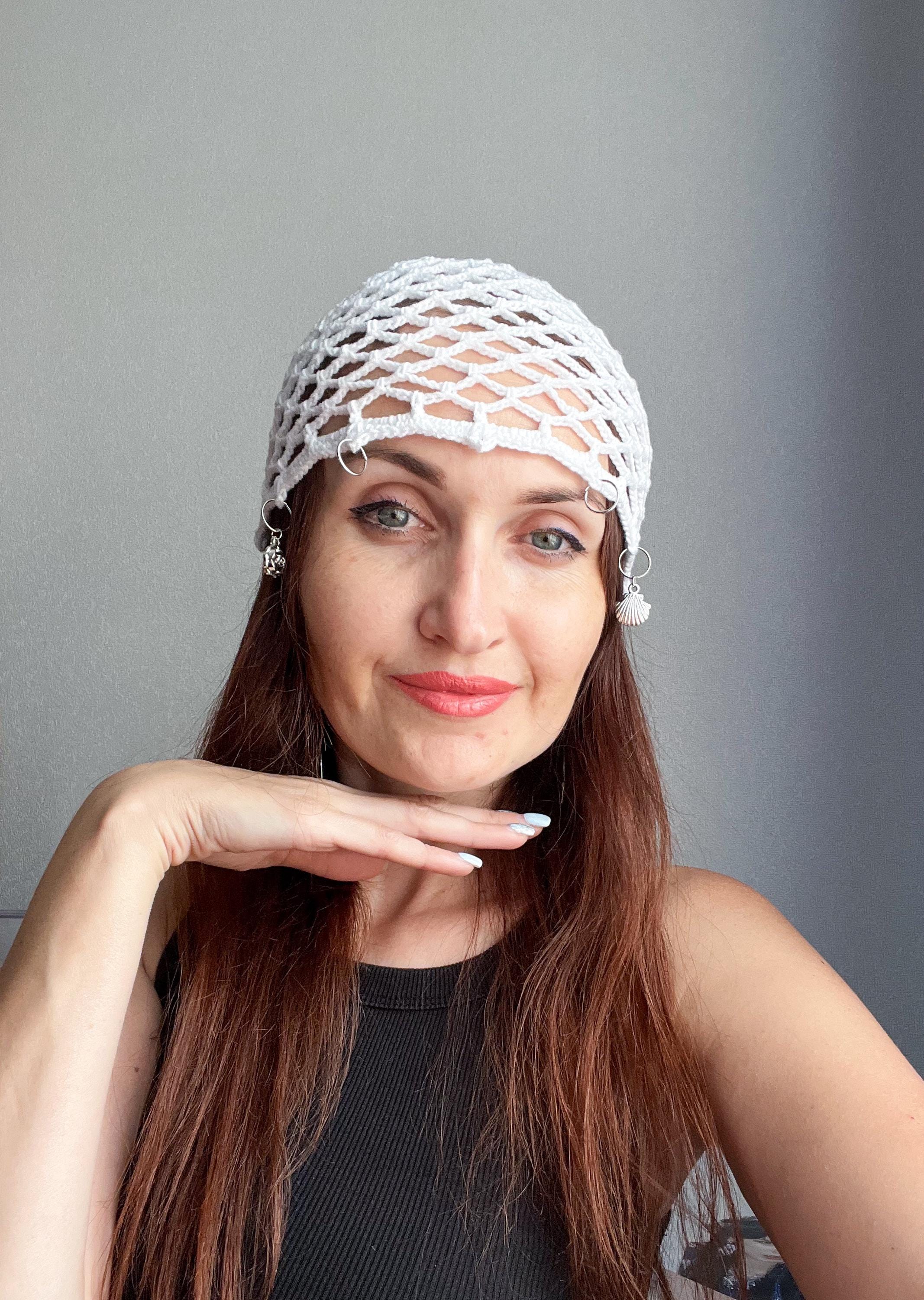 White Crochet Mesh Hat/croshet Lace Hat/white Crochet Net Hat/crochet ...