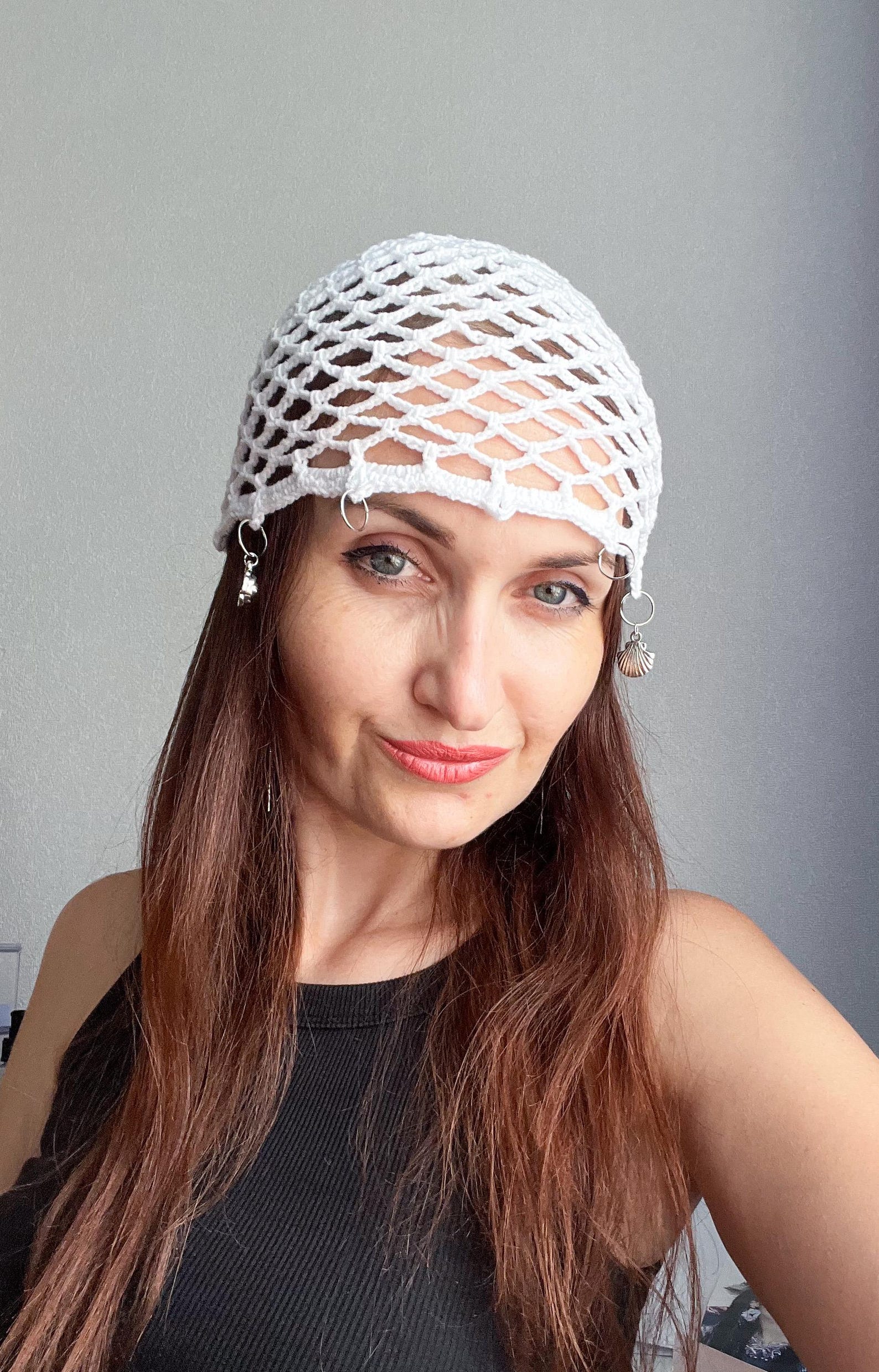 White Crochet Mesh Hat/croshet Lace Hat/white Crochet Net Hat/crochet ...