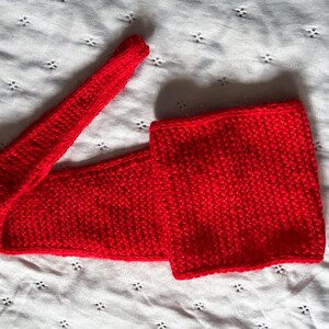 Red Knit Angora Sophie Scarf/angora Knit Mini Scarf/angora Knit Red ...