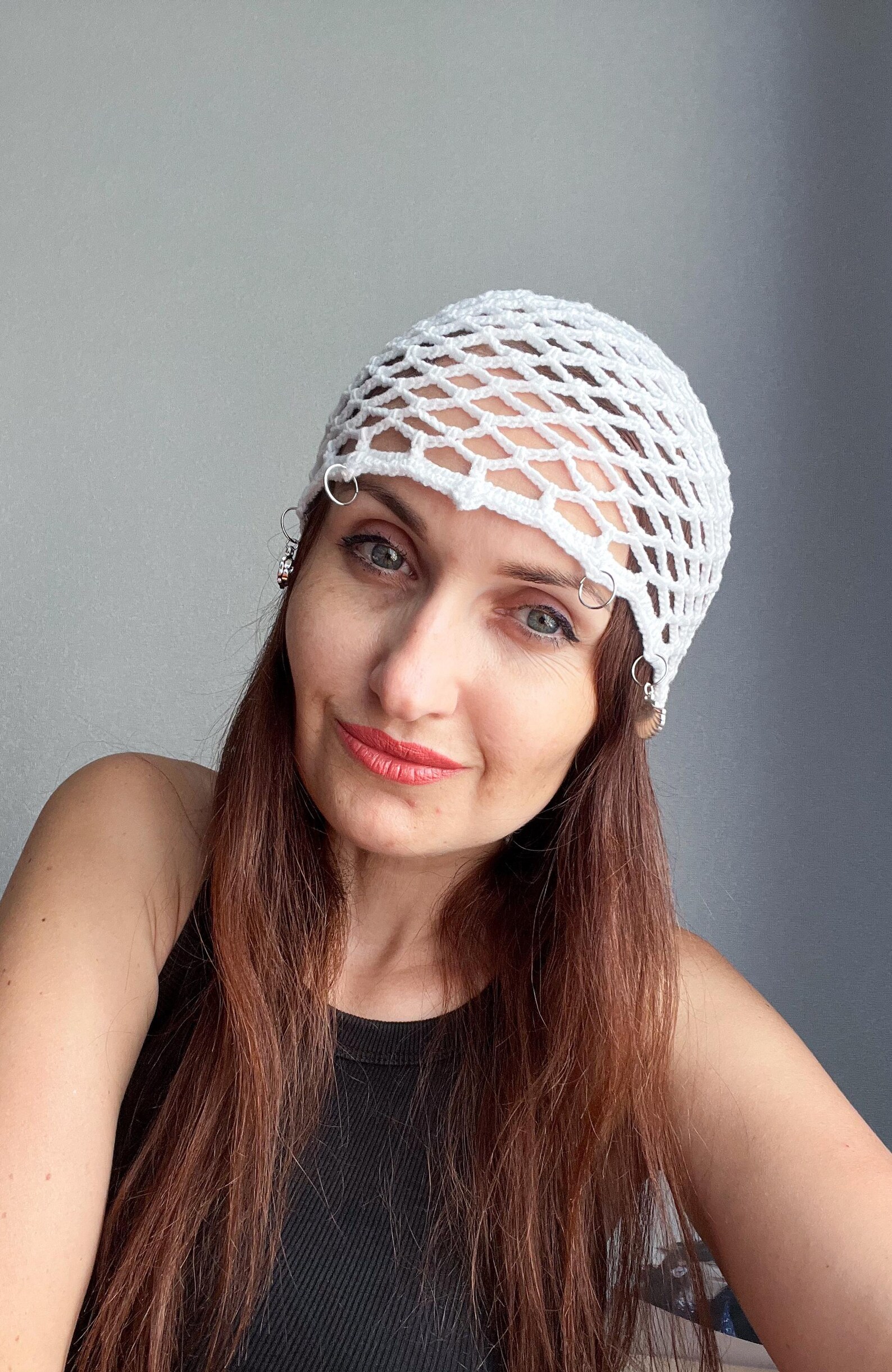 White Crochet Mesh Hat/croshet Lace Hat/white Crochet Net Hat/crochet ...