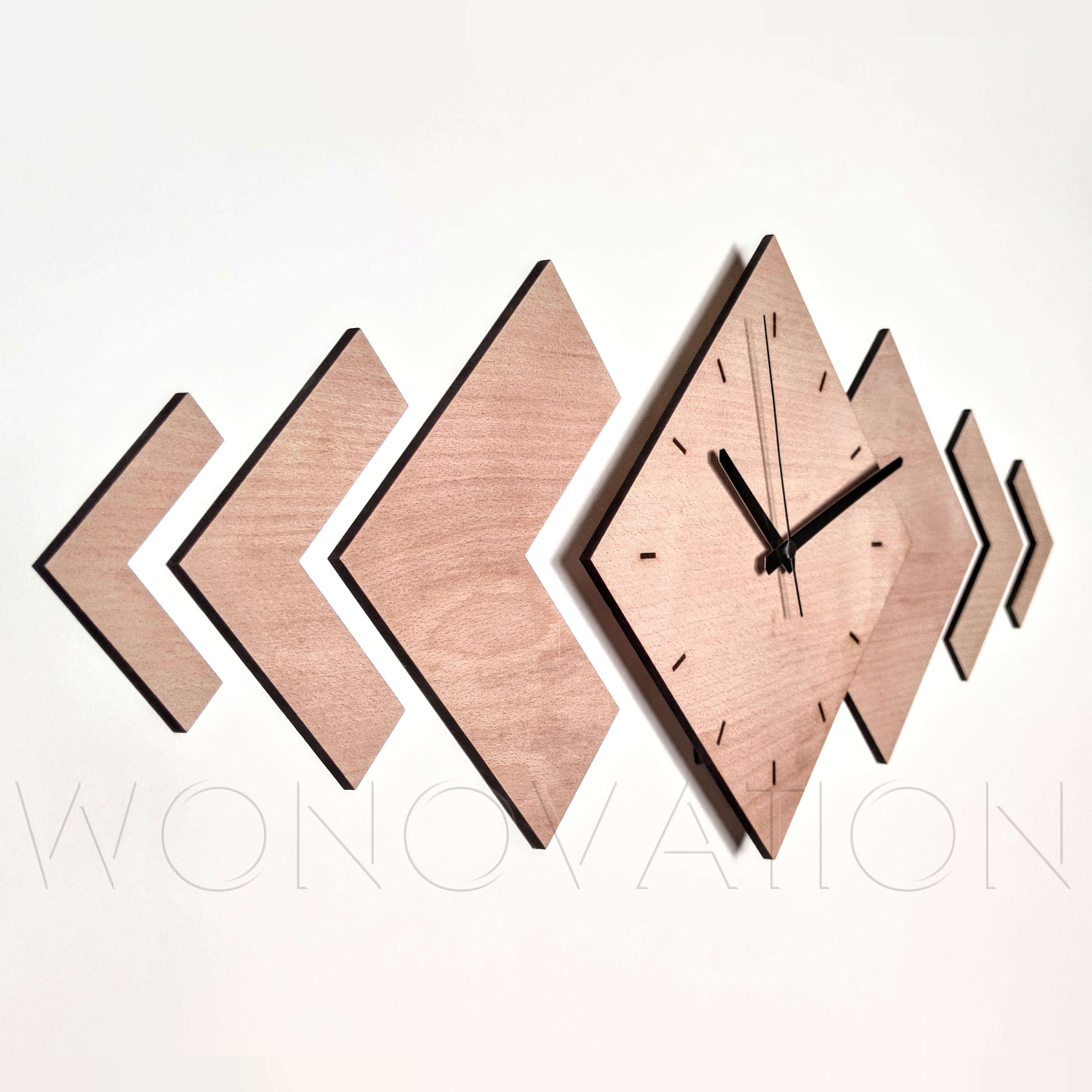 Large Modern Wall Clock Art Decor With Numbers Silent Unique - Etsy UK