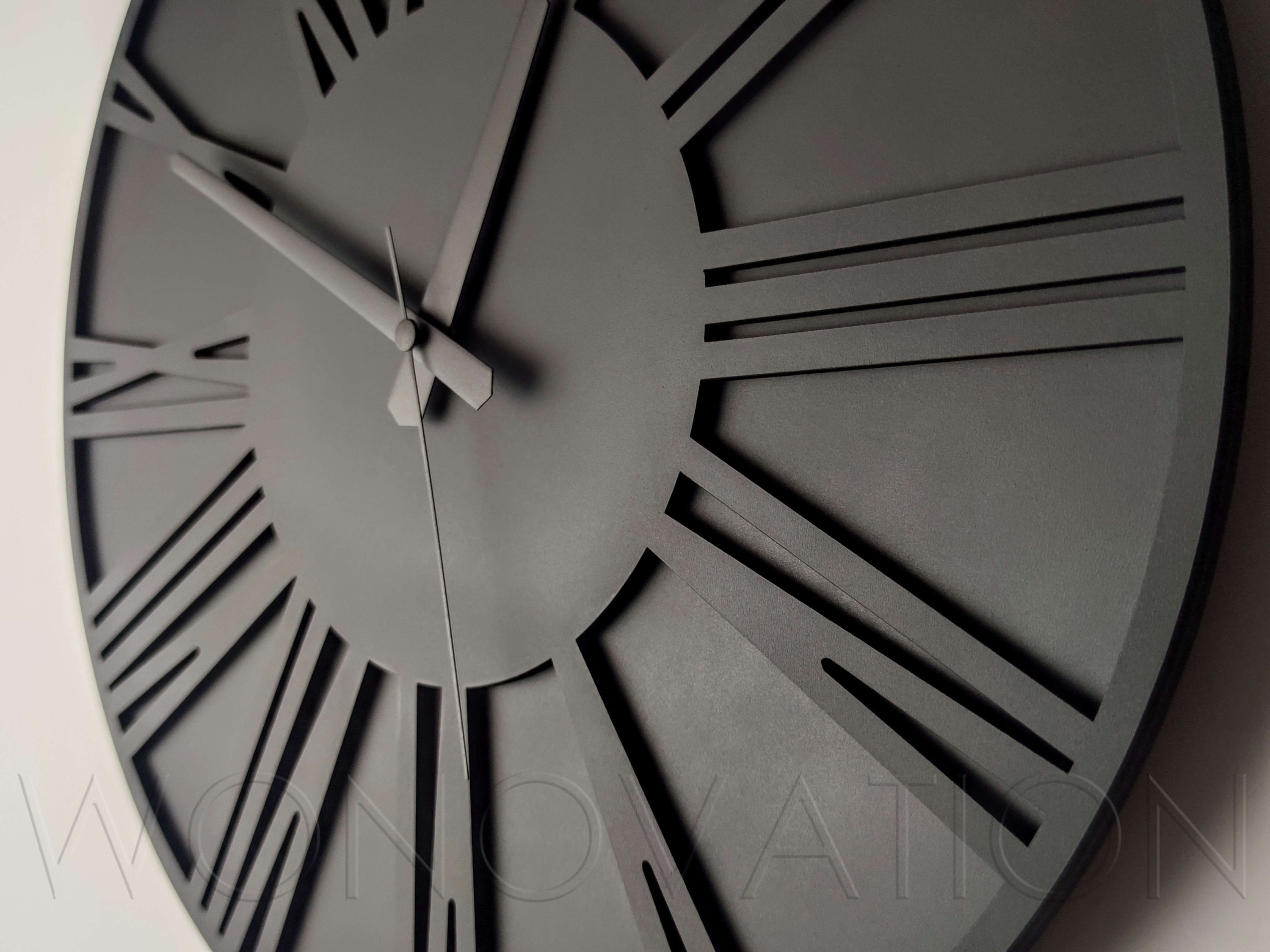 Unique Wall Clock Silent Modern Wood Minimalist Large Wall - Etsy