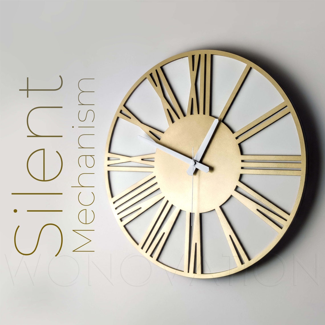 Unique Wall Clock Silent Modern Wood Minimalist Large Wall - Etsy