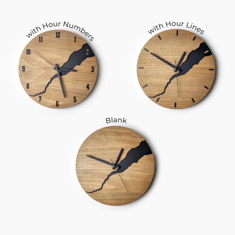 Modern Wall Clock With Numbers Silent Unique Wood Minimalist - Etsy