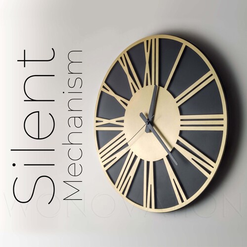 Modern Wall Clock With Numbers Silent Unique Wood Minimalist - Etsy