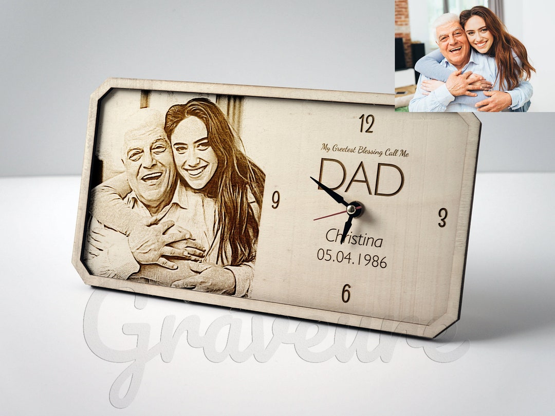 Table Clock Dad Valentine's Day Gift for Father Personalized Gift for ...