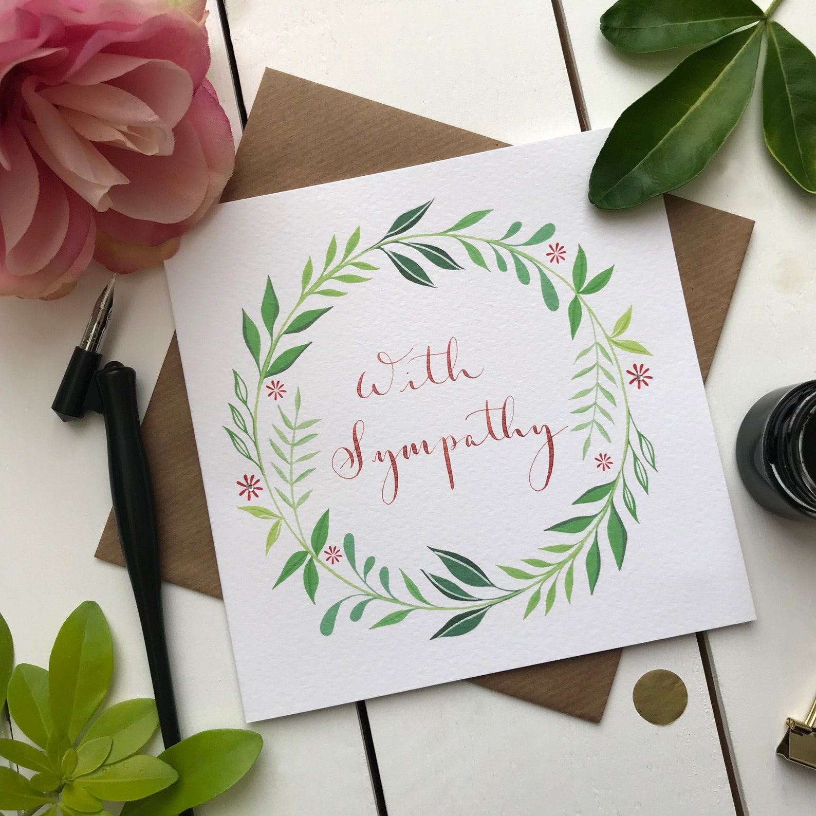 Sympathy Card With Sympathy - Etsy