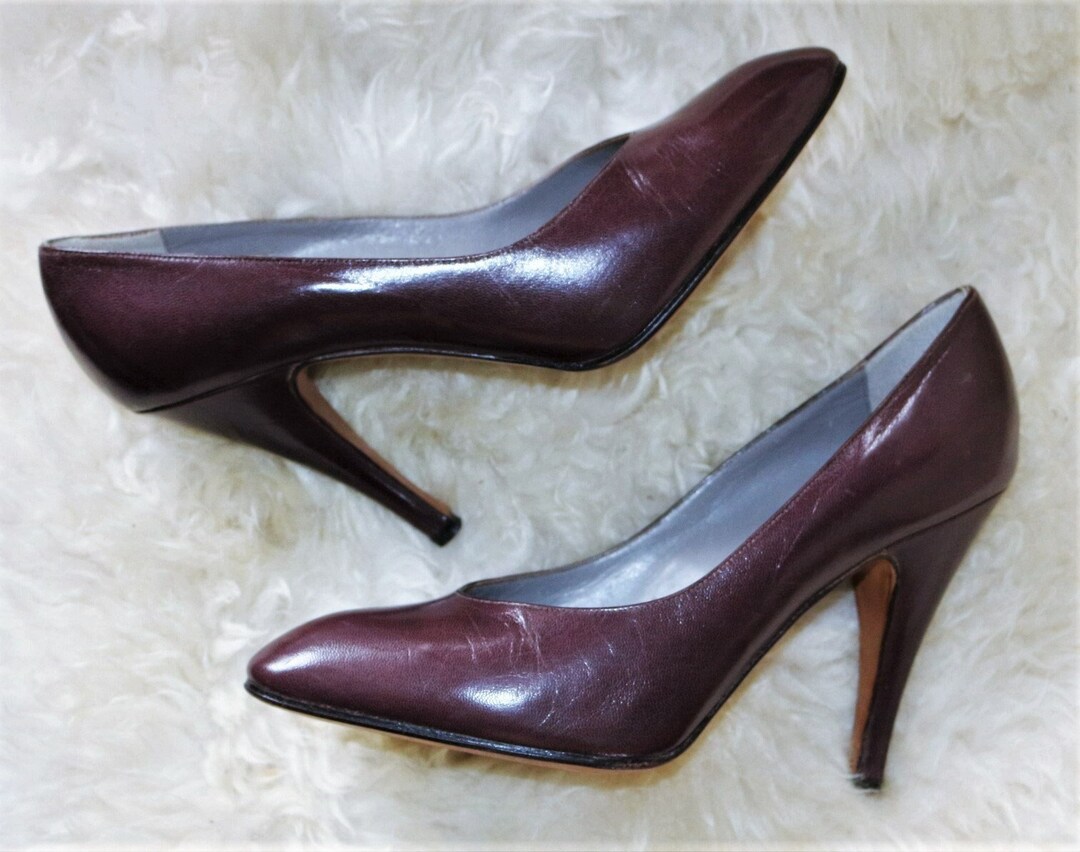 80s High Heel Pumps Stiletto 10,5cm Leather Elegant EU /DE Size 39 Sexy ...