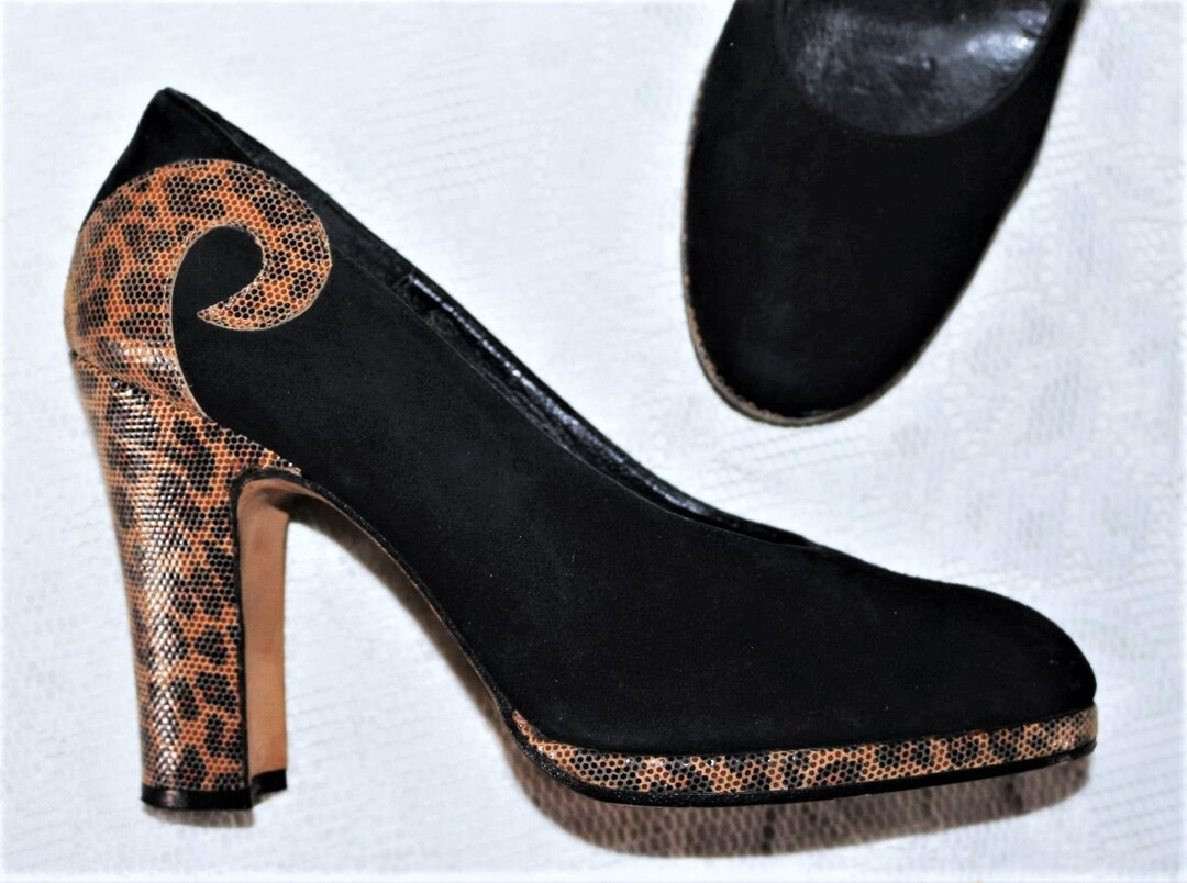 80s Y2k Pumps Leather Plateau High Heel EU /DE Size 37,5 38 Vintage ...