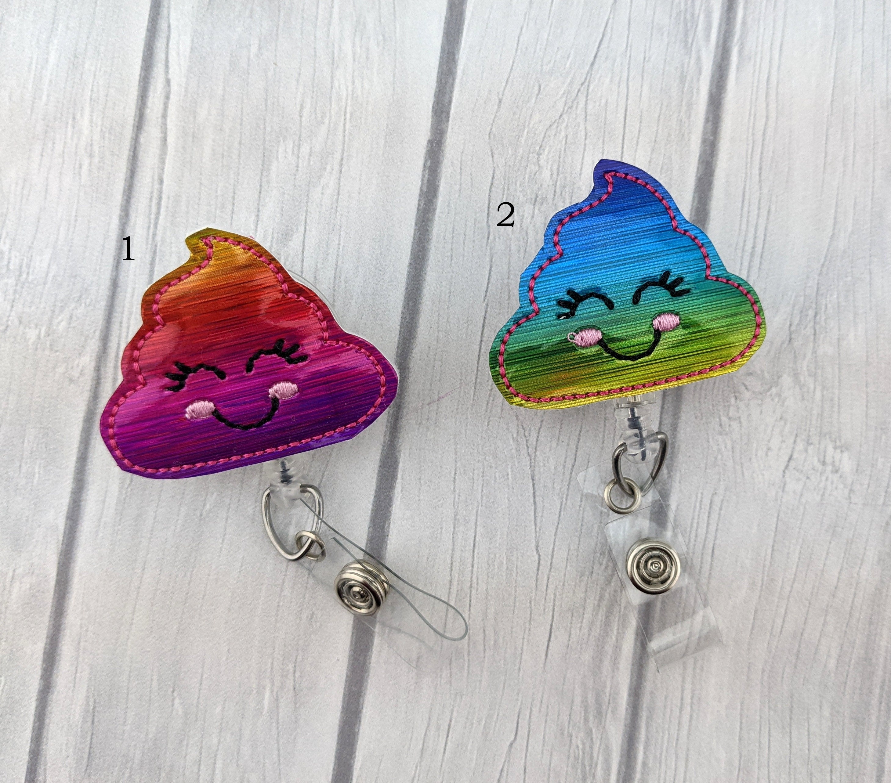 Poop Badge Reel Emoji Reel Felt Badge Reel Fun Nurse Badge | Etsy