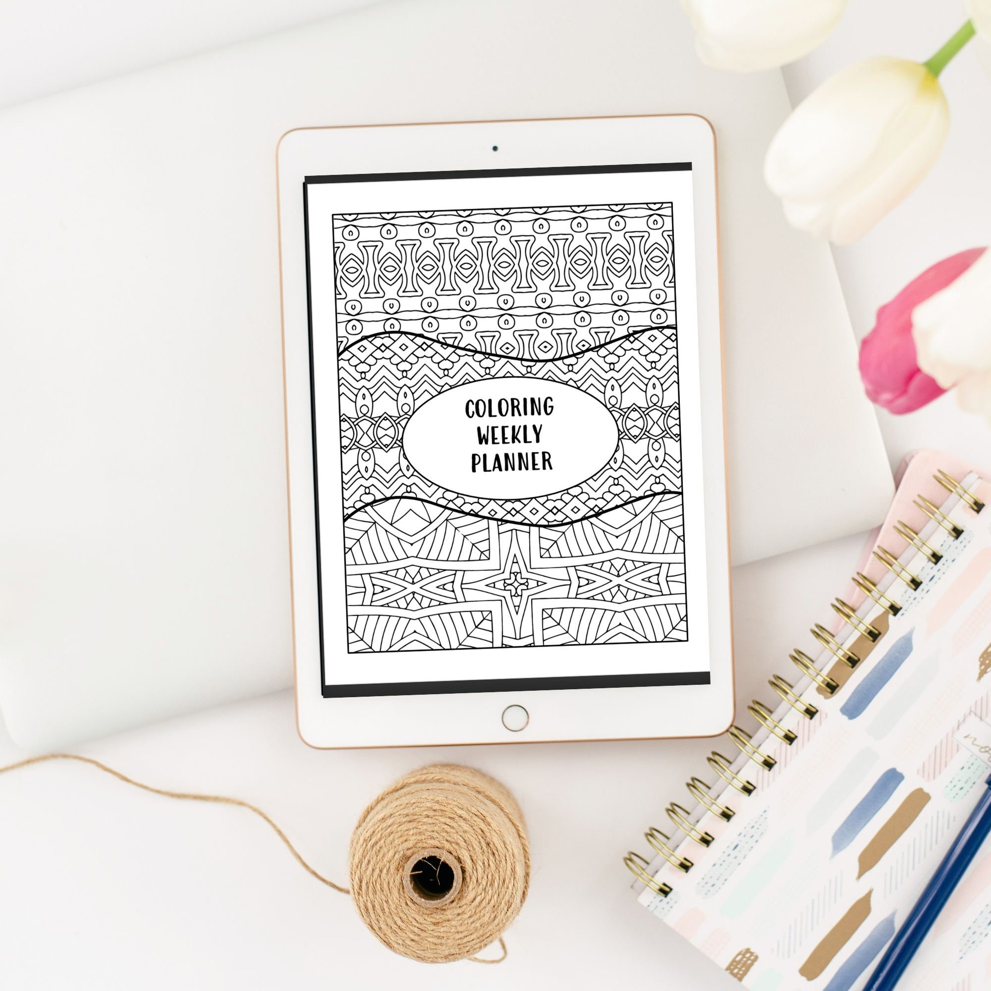 Colouring Weekly Printable Planner Zentangle Printable - Etsy
