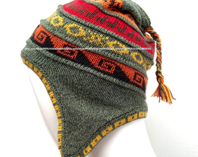Alpaca Chullo UNISEX Handmade Soft Chullo Winter Chullo Peruvian Style ...