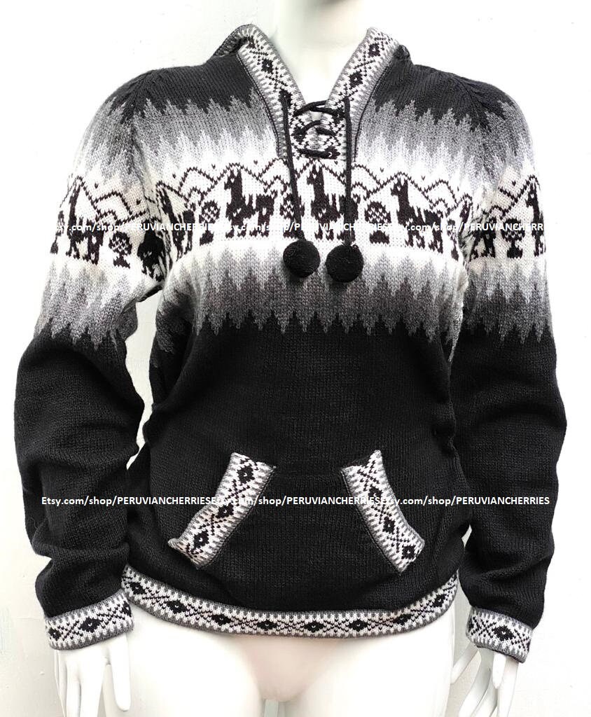 Alpaca sweater Unisex alpaca sweater cardigan Peruvian | Etsy