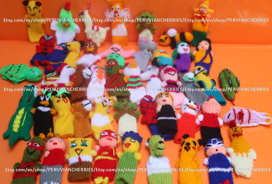 Lot of 51 NEW Handknitted Peruvian Crochet Finger Puppets - Etsy Singapore