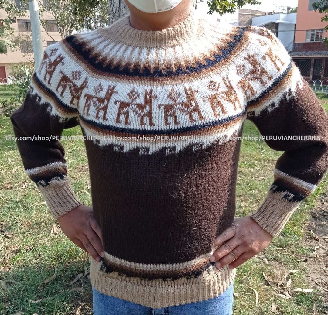 Alpaca Sweater Unisex Alpaca Sweater Cardigan Peruvian - Etsy