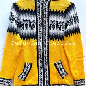 Alpaca Sweater, Unisex Alpaca Sweater Cardigan, Alpaca Fiber, Peruvian ...