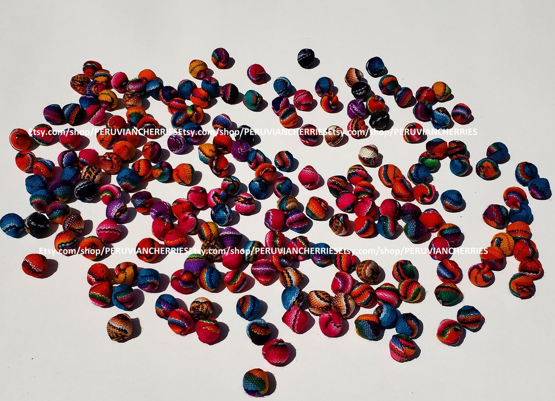 250 Peruvian Textile Beads 10mm. Made of Peruvian Fabrics With | Etsy