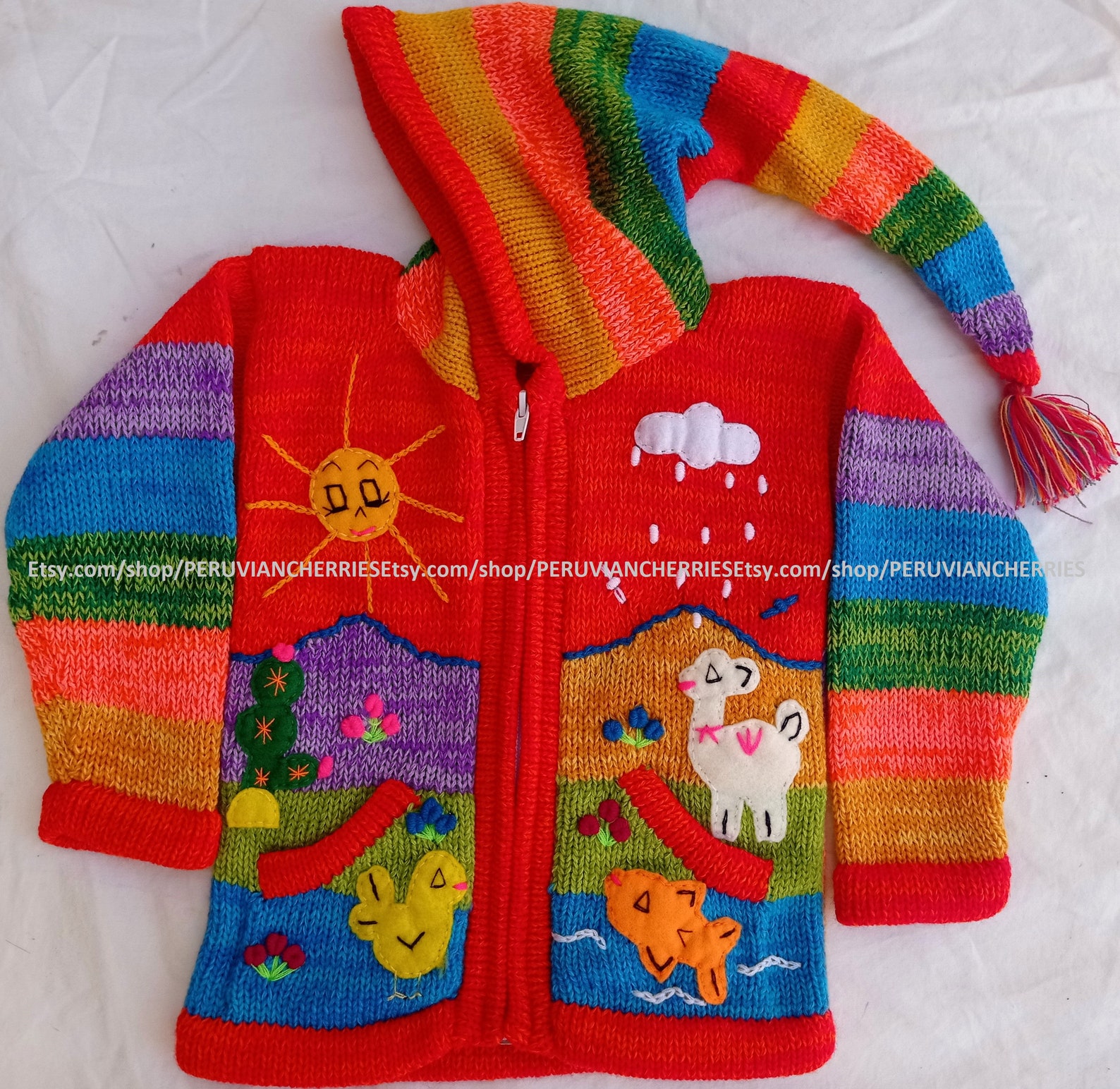 Children Hoodie Peruvian Sweater Unique Peru Hood Kids Wool - Etsy