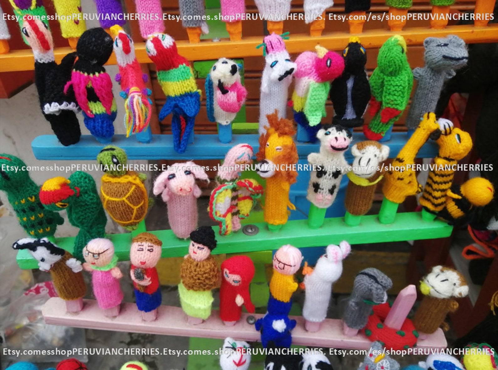 Lot of 9 NEW Handknitted Peruvian Crochet Finger Puppets - Etsy