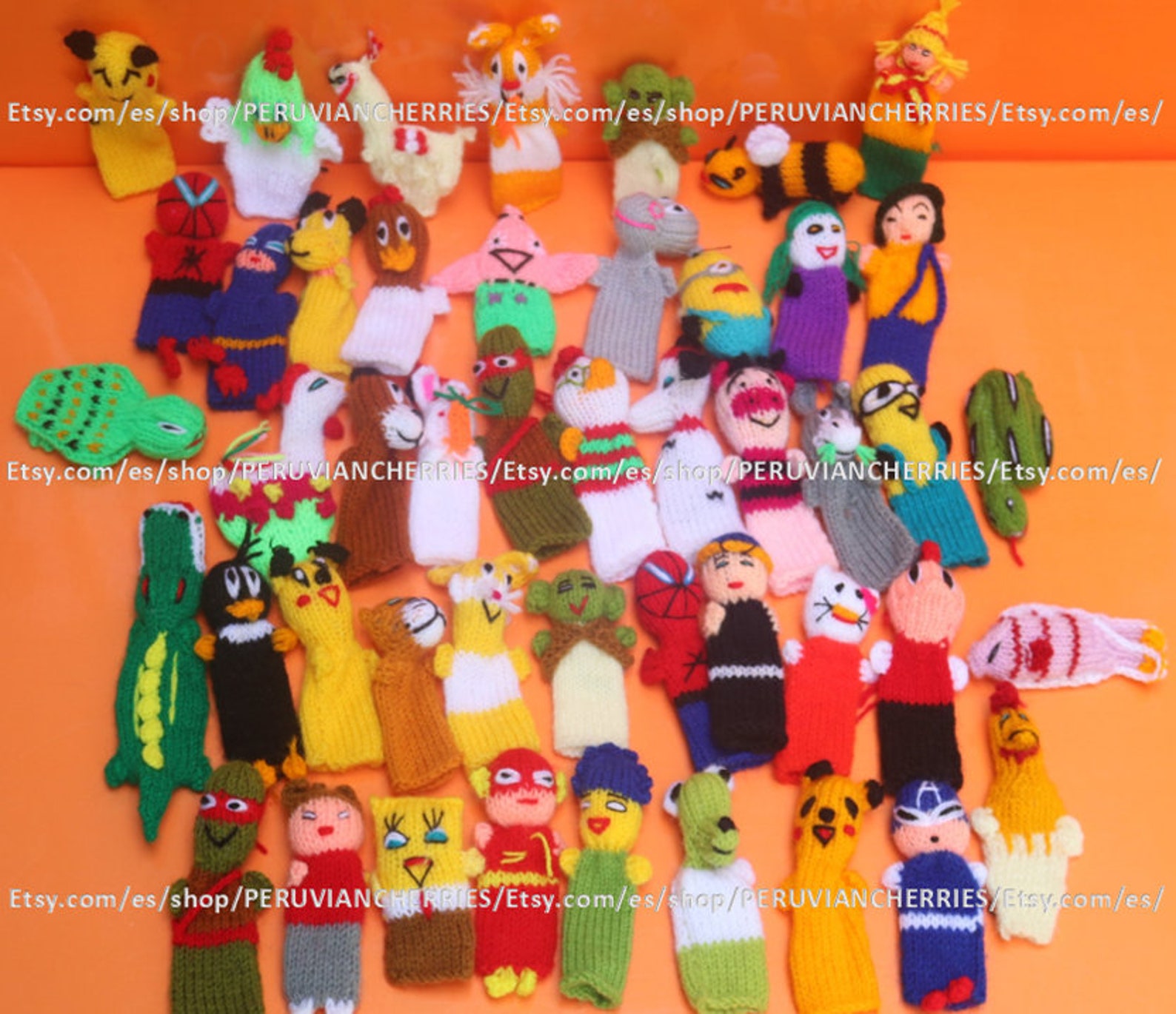 Lot of 150 NEW Handknitted Peruvian Crochet Finger Puppets - Etsy
