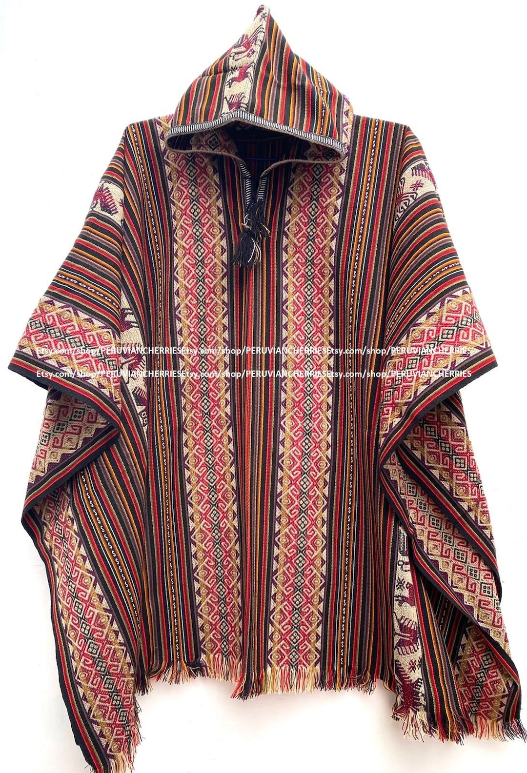 Alpaca Poncho Yellow for Men and Woman, Poncho Alpaca Wool, Peru ...