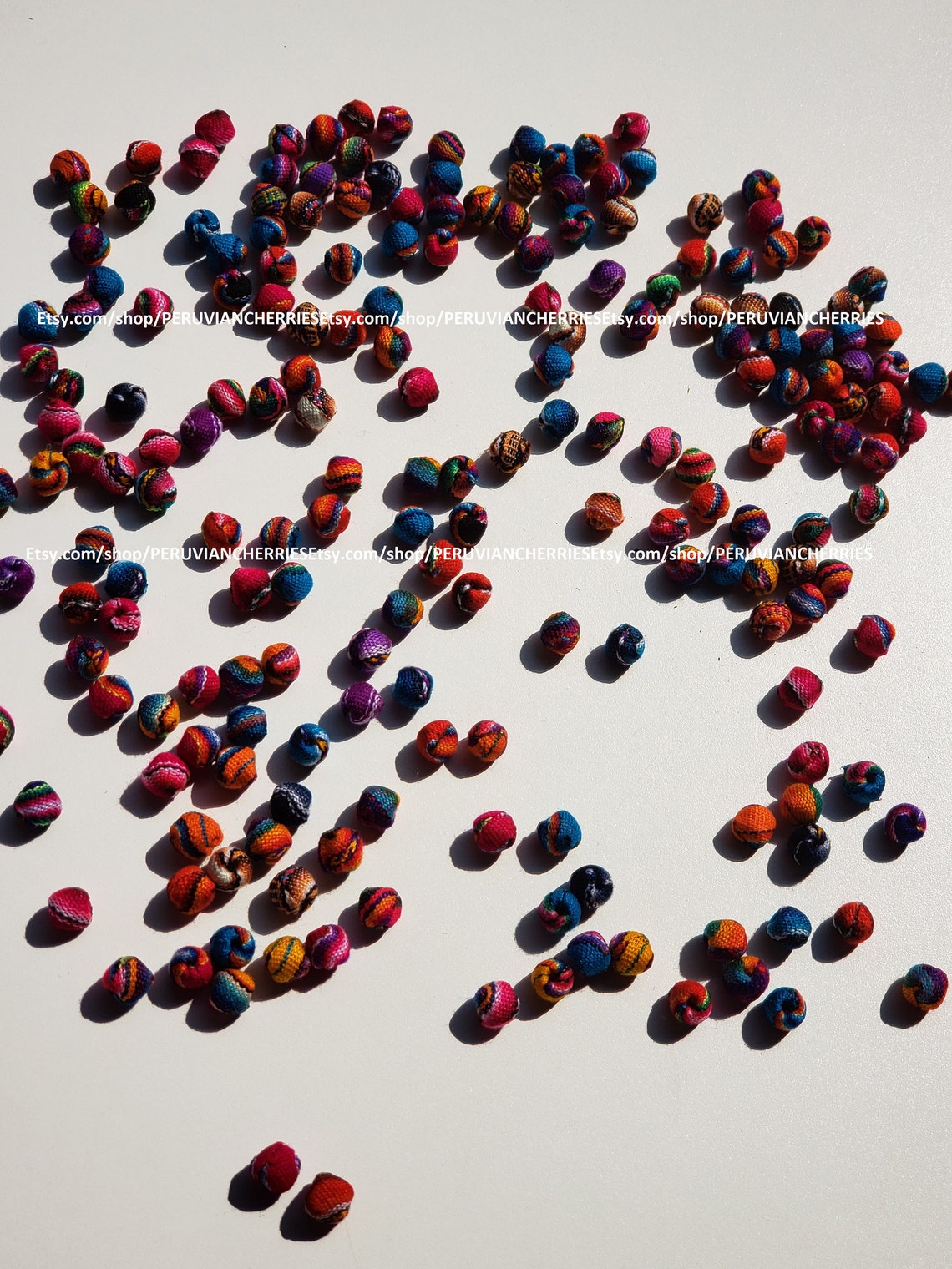 250 Peruvian Textile Beads 10mm. Made of Peruvian Fabrics With | Etsy