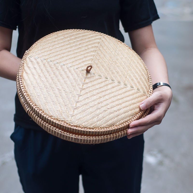 Bamboo Jam Box Divided With Lid 30cm Vietnamese Handmade - Etsy