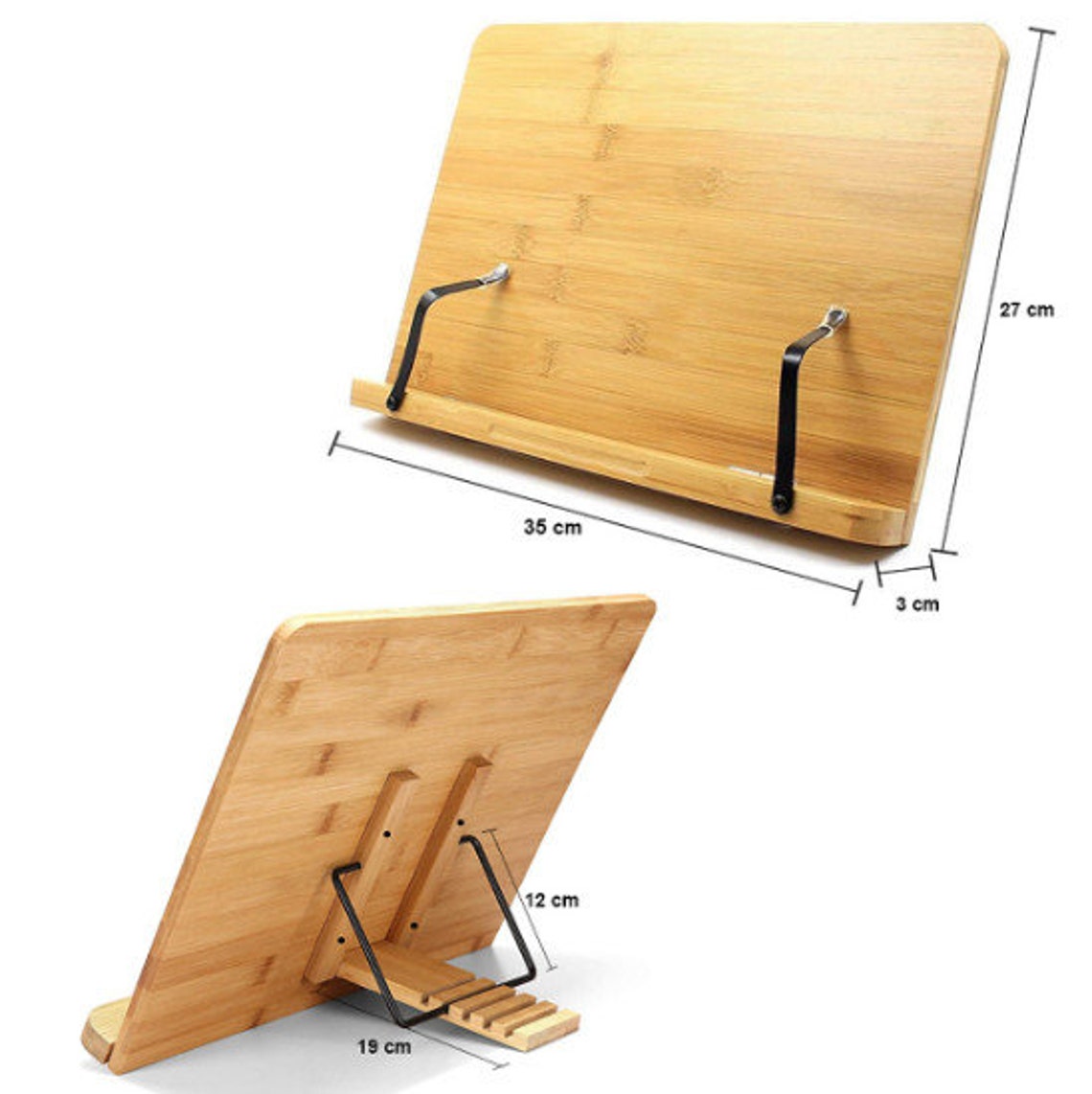 Organic Bamboo Book Stand Wooden Cookbook Stand Recipe | Etsy