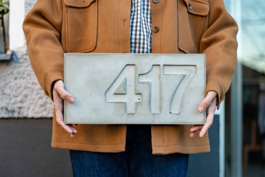 Custom Street Sign in Concrete – House Number Plaque - Etsy