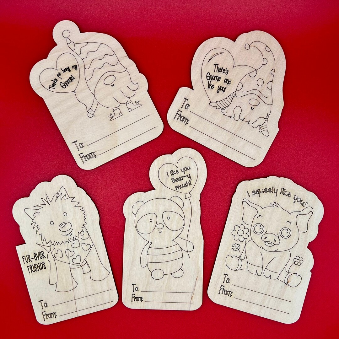 DIGITAL Valentines Day Card | Animal and Gnome DIY Paint Kit Set ...