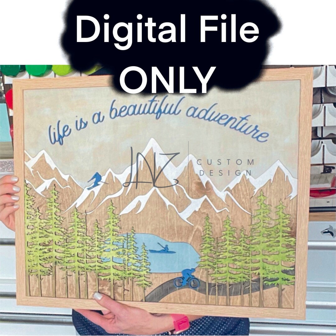 3D Layered Mountain View Laser Cut File DIGITAL File ONLY - SVG - Dxf ...