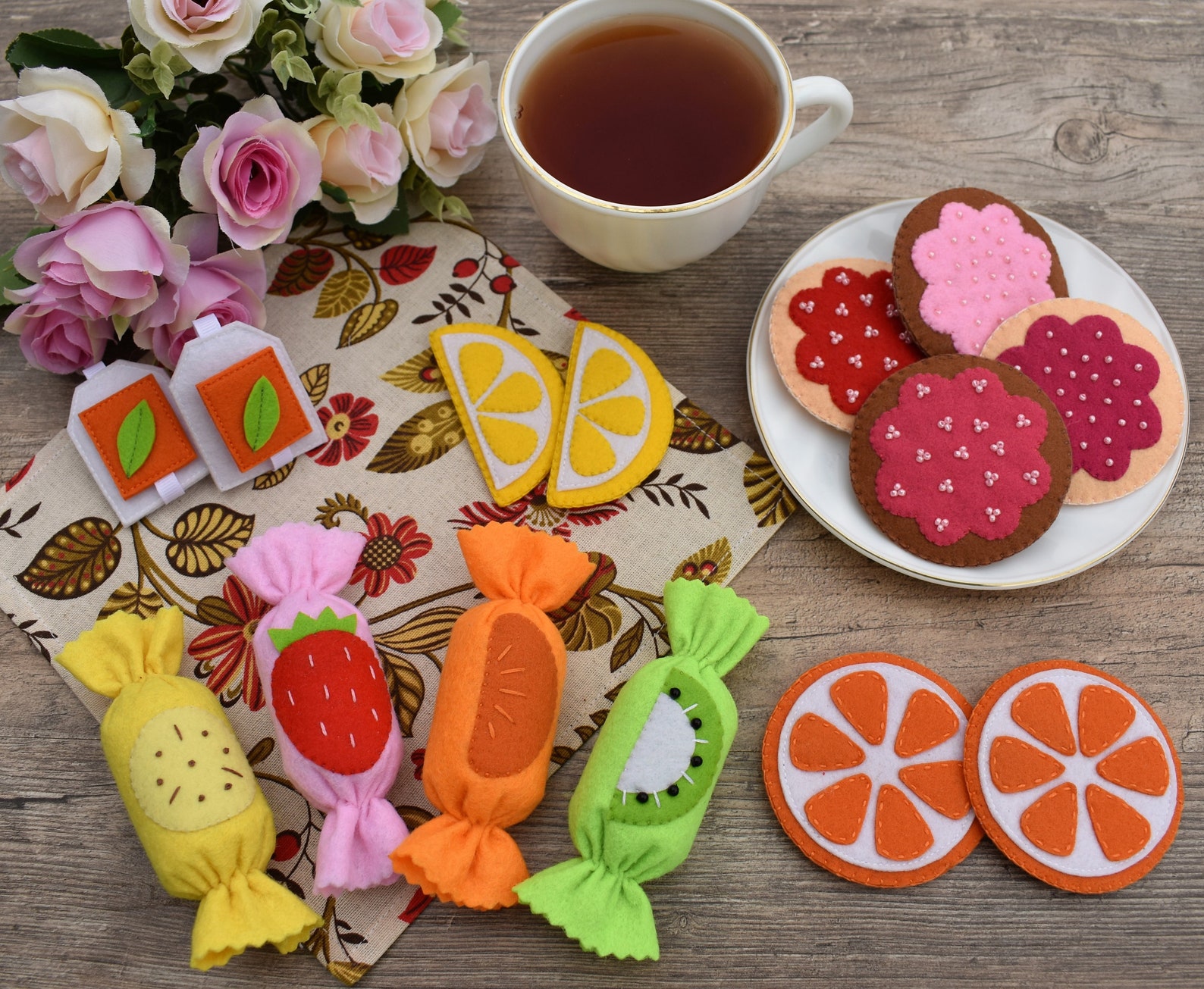 Felt Sweets Set PDF Pattern Pretend Food Felt Pattern Donuts | Etsy