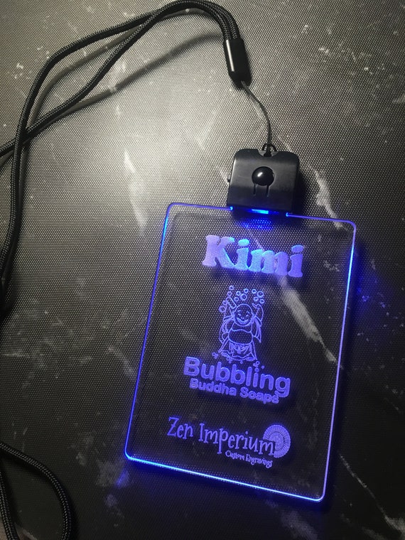 LED Badge Rechargeable LED Light up Badge Vendor Badge Con | Etsy