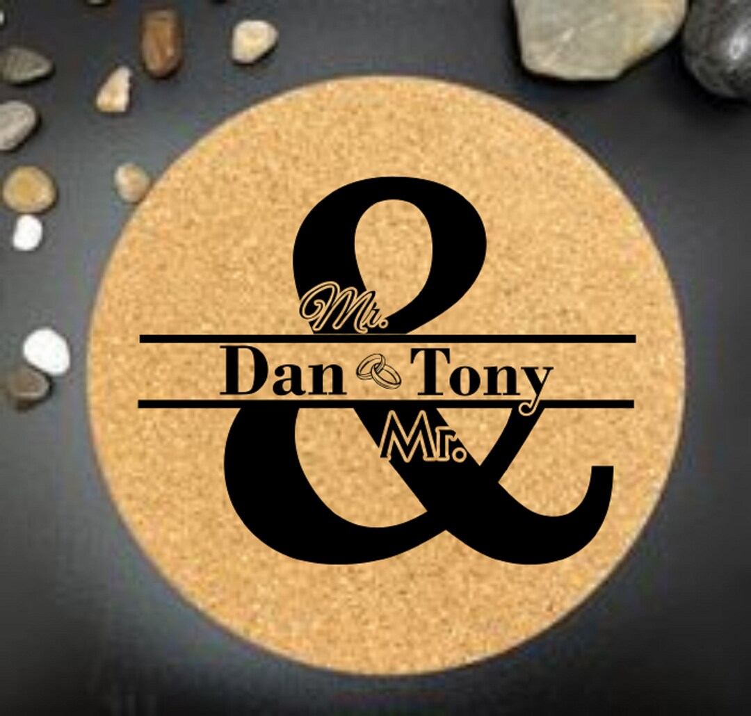 7 Inch Custom Wedding Trivet - Mrs. and Mr. Gift, Mr. and Mr. Gift , Mrs. and Mrs. Gift, Custom ...