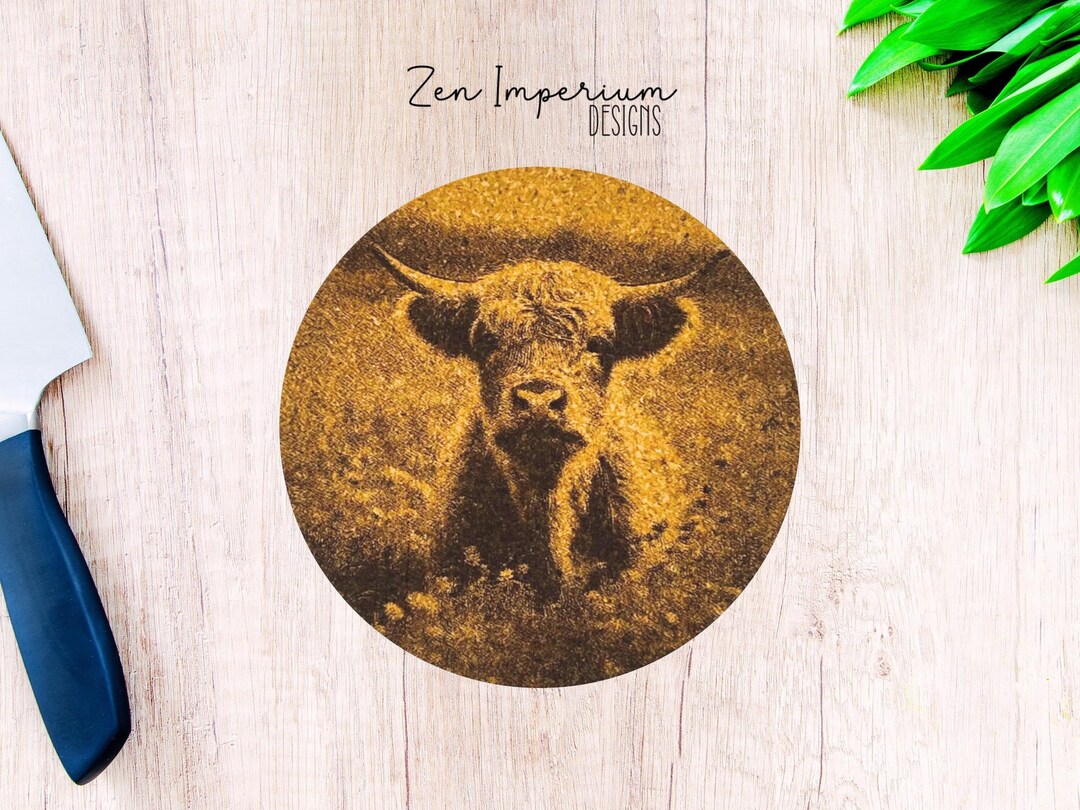 Baby Highland Cow Decor Gift for Farmer New House Cork Trivet for ...