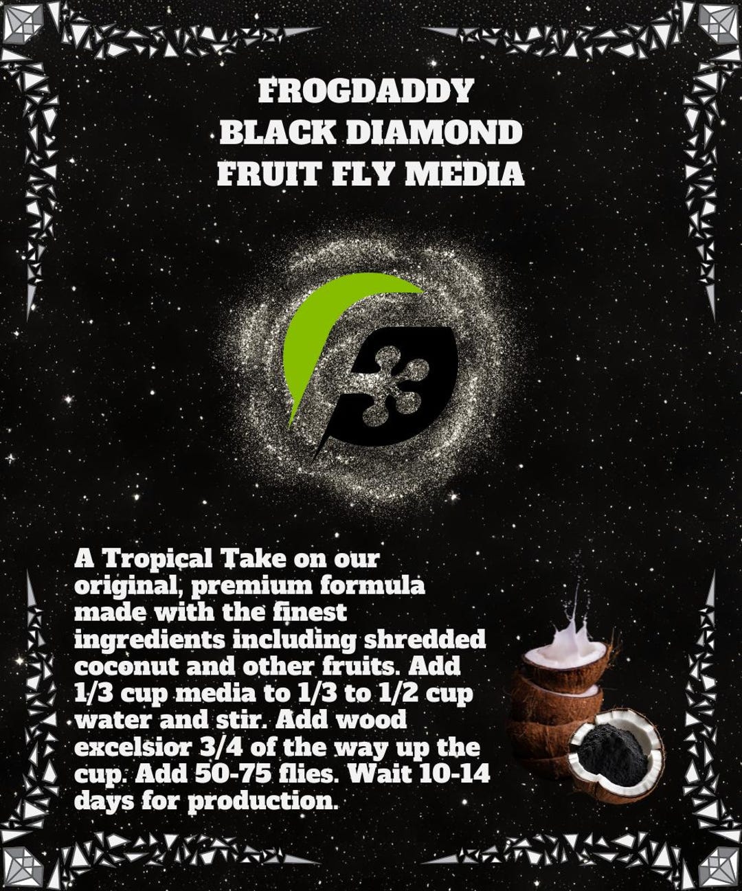 Frogdaddy Black Diamond Fruit Fly Culturing Media - Etsy