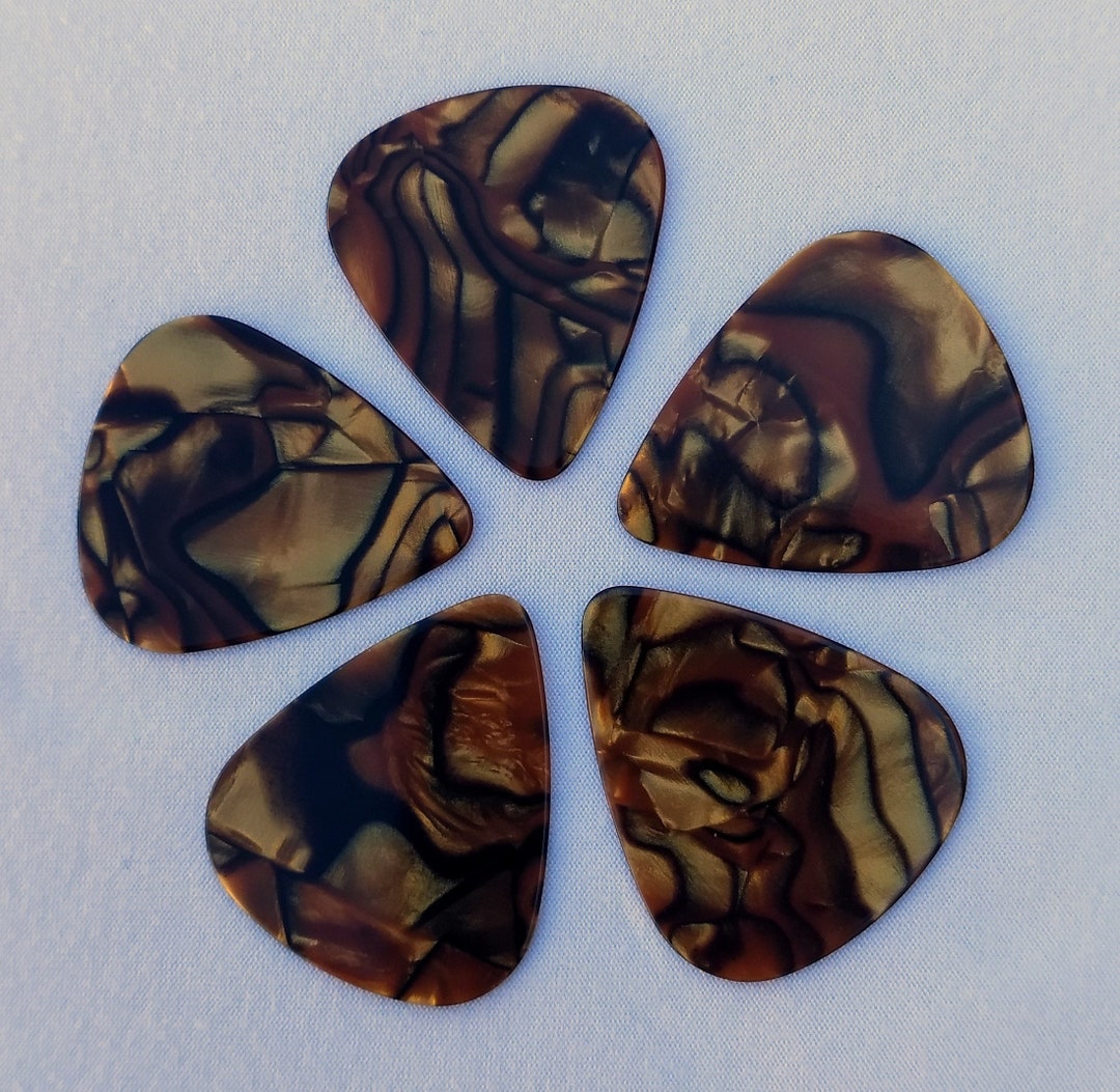 Medium Gauge Liquid Gold Guitar Picks 5 Pack - Etsy