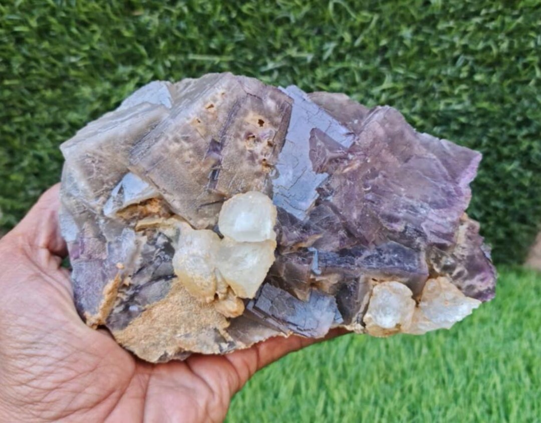 Cubic Fluroite Crystal Specimen-iron Oxide Coated Yellow Cubic Fluorite ...