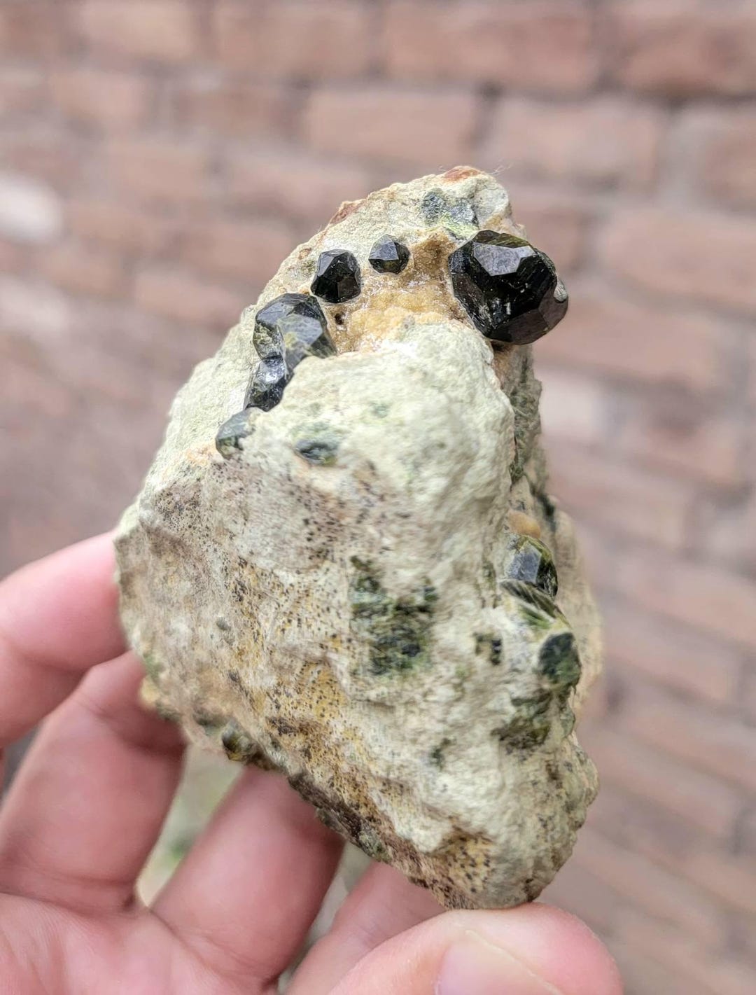 Rare Green Garnet Crystal on Matrix- Green Garnet Crystal - Garnet on ...