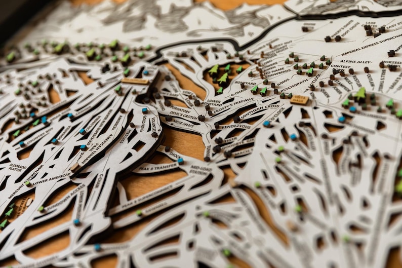 Breckenridge Ski Map | Layered Wooden Ski Trail Map | Colorado Mountain ...