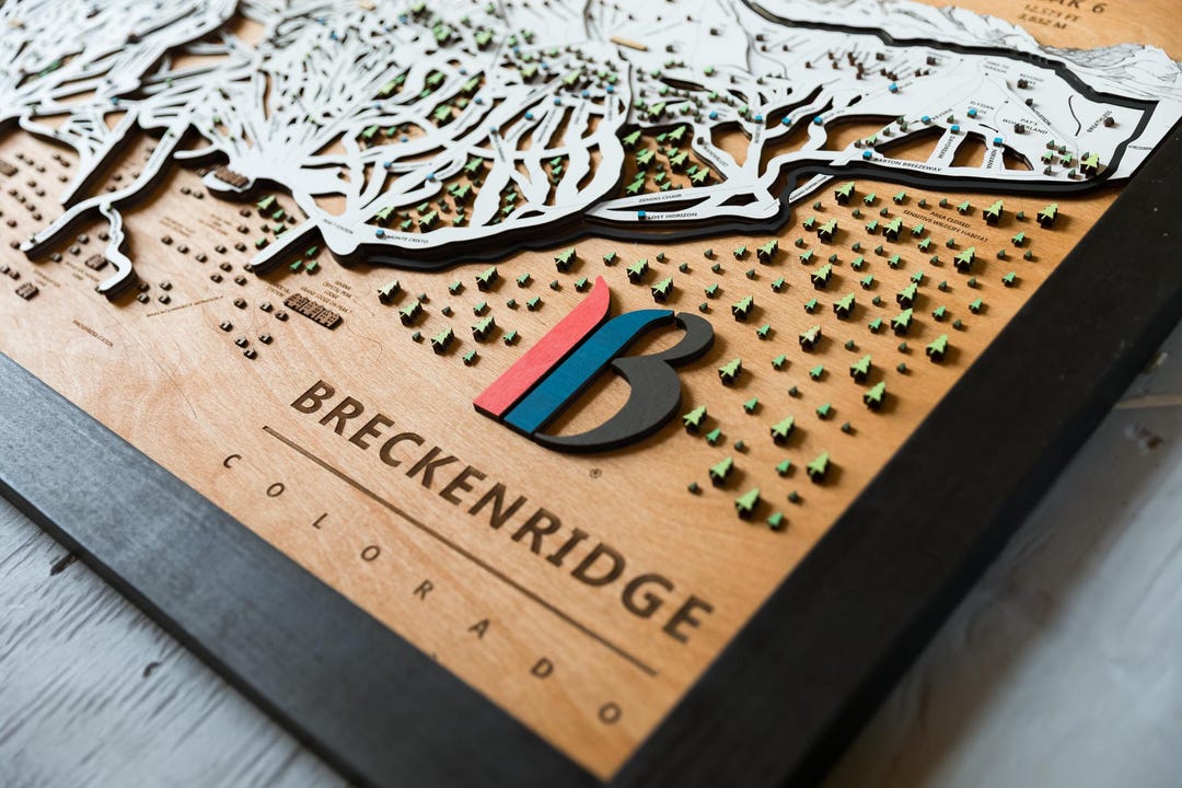 Breckenridge Ski Map | Layered Wooden Ski Trail Map | Colorado Mountain ...
