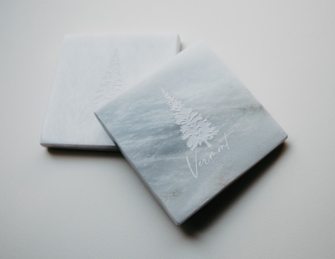 Custom Marble Coaster | Pine Tree Coasters - Etsy